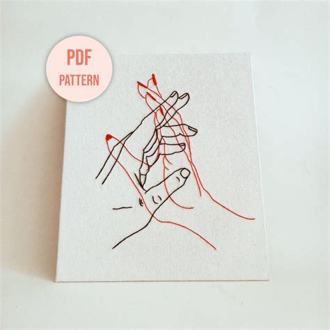 Touching Hands Erotic Lineart Embroidery Pattern PDF Digital File Only Etsy