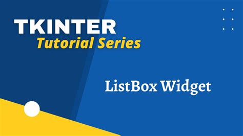 Tkinter Tutorial List Box Widget Youtube