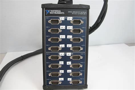 NI 186936A 01 16 Port Serial Breakout Box RS 232 DB 9 Network Testing Equipment BMI Surplus