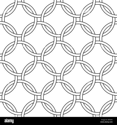 Geometric Seamless Pattern Repeating Black Circle Geometry On White Background Repeated Line