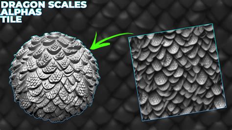 450 Dragon Scales Alphas For Zbrush Blender Mari 30 Tile Alphas Vol7