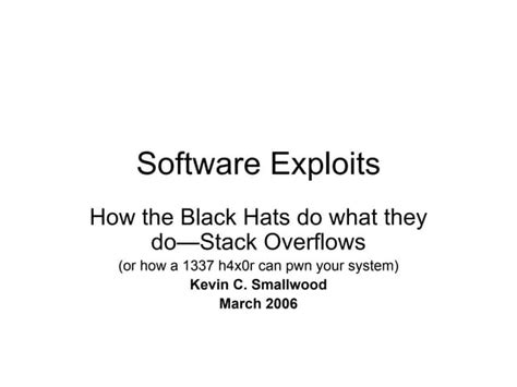 Software Exploits Ppt Programming Languages Computing