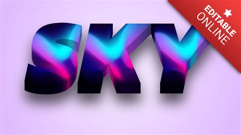 Gradient Text Effect Sky Font Generator