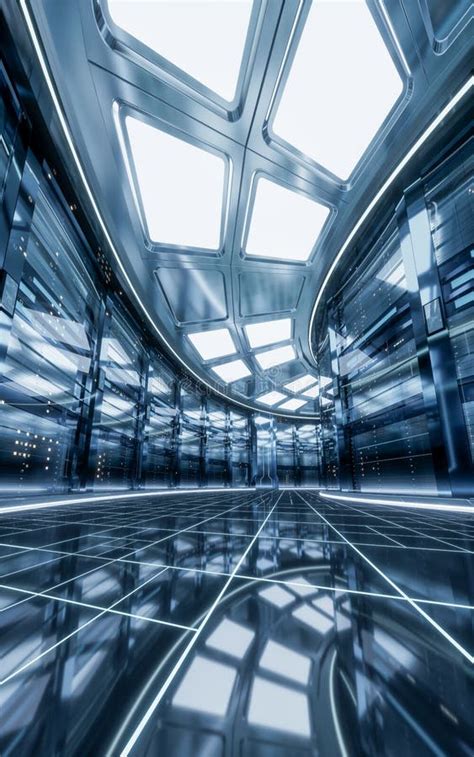 Sever Racks And Data Center Big Data And Cloud Computing Concept 3d Rendering Stock