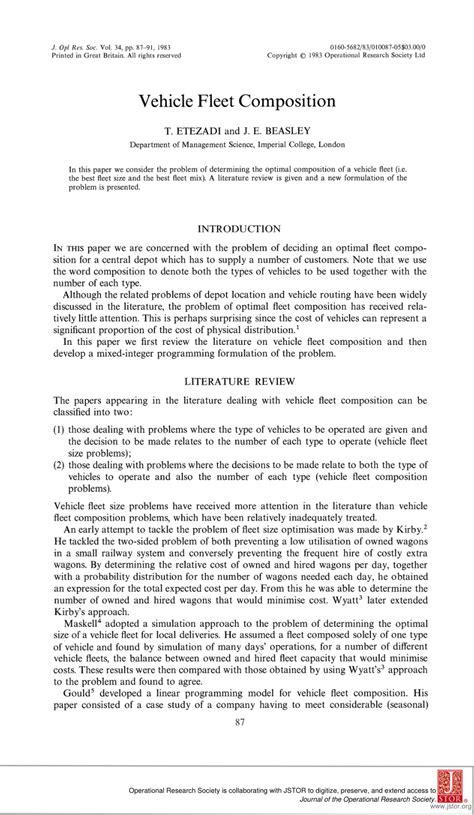 Pdf Vehicle Fleet Composition