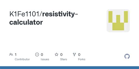 Github K1fe1101resistivity Calculator