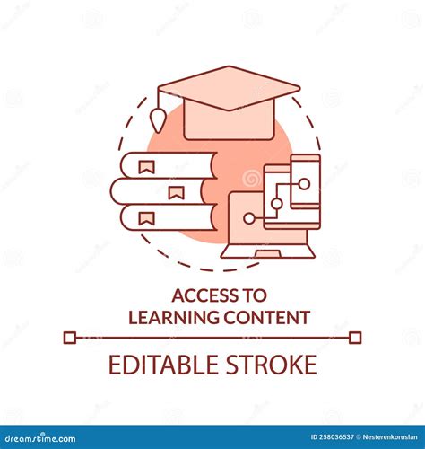 Access To Learning Content Terracotta Concept Icon Stock Vector Illustration Of Tutorial Icon