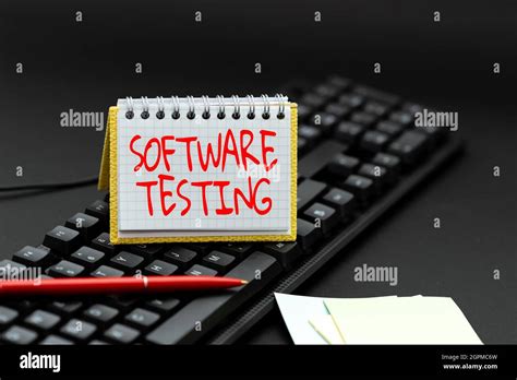 Text Sign Showing Software Testing Word Written On Evaluate The