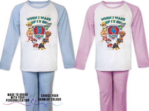 Personalised Paw Patrol Wake Up Pyjamas Made Personally