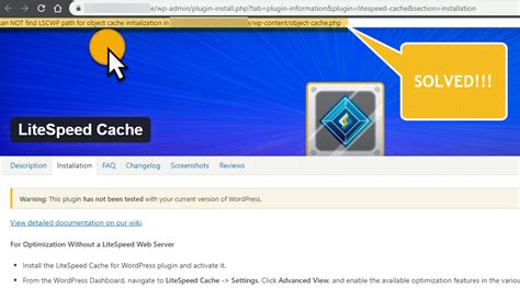 Solved Can NOT Find LSCWP Path For Object Cache Initialization Object