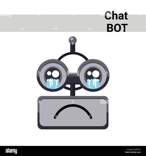 cartoon robot face cry emotion chat bot icon stock vector image and art alamy
