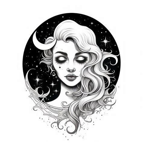 Eclipsed Moon Drawing Sketch Adult Free Photo Illustration Rawpixel