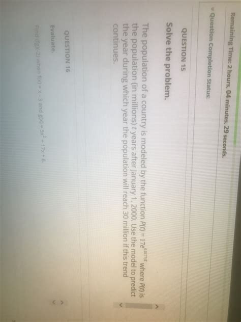 Solved Solve The Problem The Population Of A Country Is