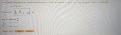 Solved For The Given Composite Function Identify The Inner