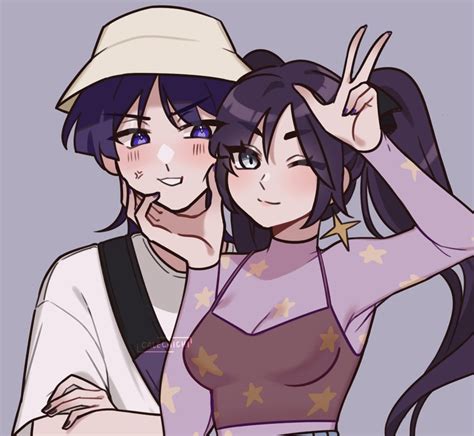 Mona Scaramouche And Wanderer Genshin Impact Drawn By Calechichii Danbooru