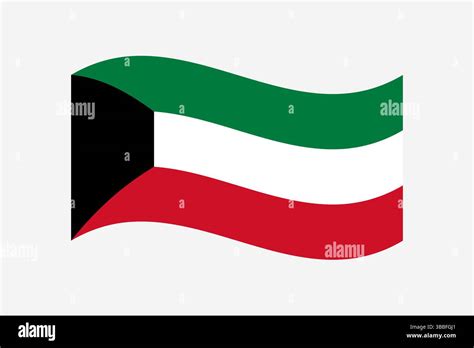 Flag Of Kuwait Kuwait Wavy Flag Digital Vector Illustration