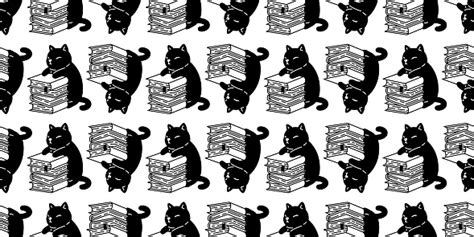 고양이 원활한 패턴 벡터 새끼 고양이 책 Calico 스카프 고립 만화 타일 벽지 반복 배경 일러스트 디자인 고양이 새끼에 대한 스톡 벡터 아트 및 기타 이미지 Istock