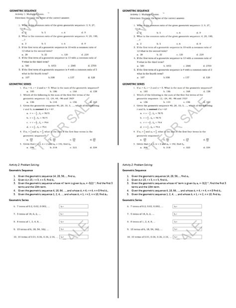 geometric sequence pdf