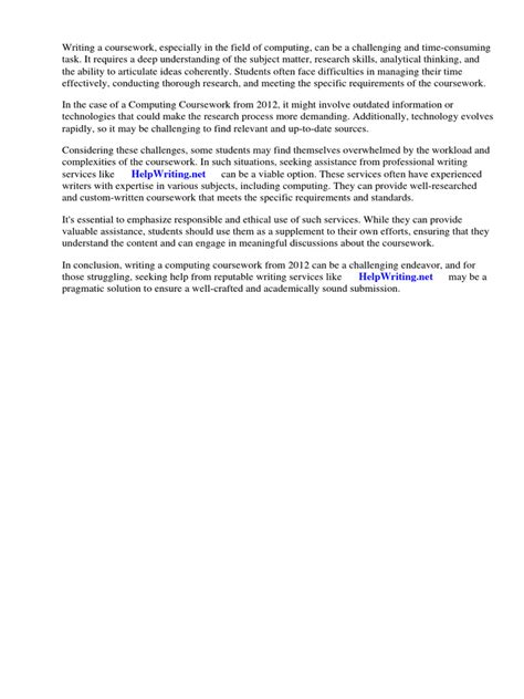 Computing Coursework 2012 Pdf