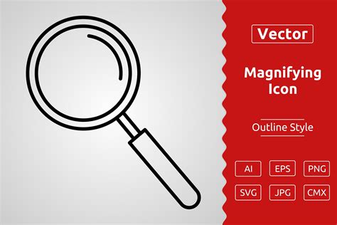 Vector Magnifying Glass Outline Icon Graphic By Muhammad Atiq · Creative Fabrica