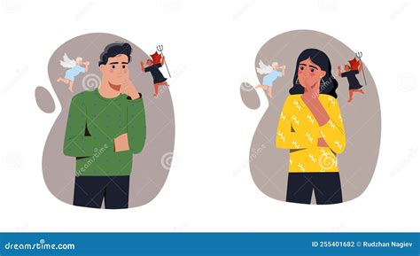 Bad And Good Thoughts Stock Vector Illustration Of Hell 255401682