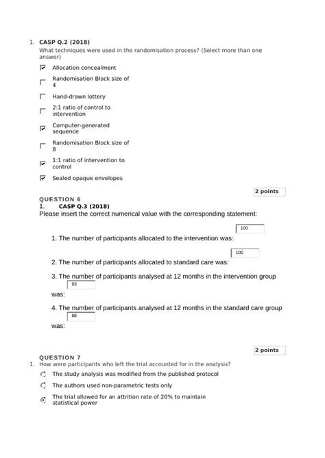 Evaluating Heart Failure Study CASP Questions And Answers