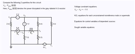 Solved Enter The Voltage Constraint Equations Kcl