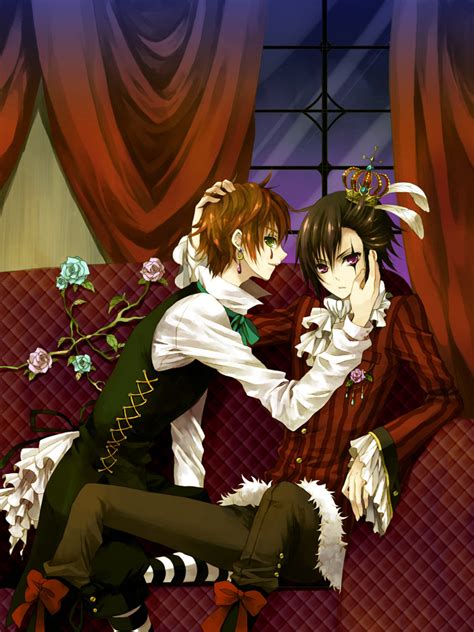 Safebooru Black Hair Brown Hair Code Geass Couple Feather Green Eyes