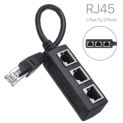 휴대용 1 수 3 암 포트 Rj45 인터넷 이더넷 케이블 어댑터 분배기 Lan 네트워크 익스텐더 코드 커넥터 액세서리 컴퓨터