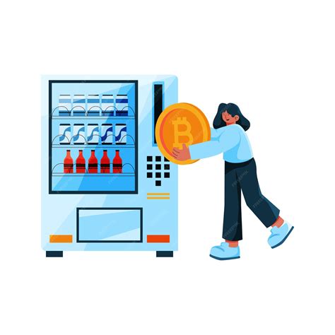 Premium Vector A Cartoon Drawing Of A Person Reaching Into A Vending