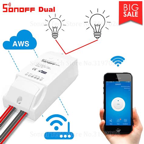 Itead Sonoff Dual Control 2 Gang Wifi Light Switch Sonoff Wifi Smart Switch Smart Home Wifi