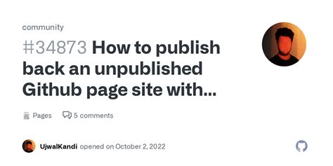 How To Publish Back An Unpublished Github Page Site With Custom Domain Community Discussion