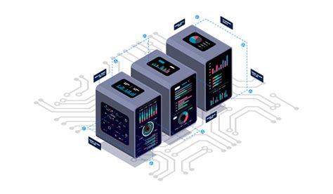 아이소메트릭 디자인 컨셉 가상 현실과 증강 현실 소프트웨어 개발 및 프로그래밍 빅 데이터 센터 정보 처리 데이터베이스의 계산 아이소메트릭 벡터 기술 데이터 센터에 대한 스톡