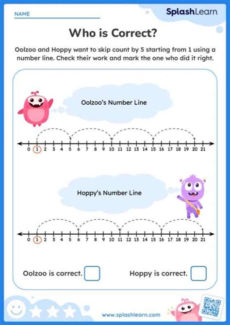 Check Skip Counting By 5 On The Number Line Math Worksheets Splashlearn