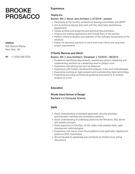 Java Architect Resume Samples Velvet Jobs