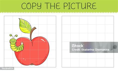 사진 복사는 사과와 애벌레가있는 아이들을위한 교육용 게임입니다 벌레와 귀여운 만화 사과입니다 0명에 대한 스톡 벡터 아트 및 기타 이미지 Istock