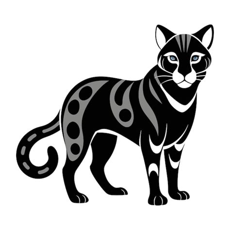 download ocelot vector silhouette art and illustration white background