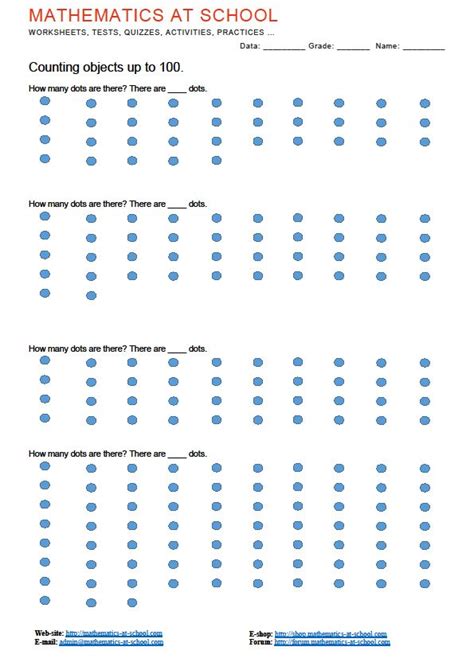 Counting Objects Up To 100 Counting Objects School Worksheets 1st Grade Worksheets