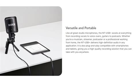 CLEARANCE RODE NTUSB Cardioid Condenser USB Type C Microphone With JG Superstore