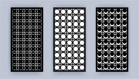 Laser Cut Panel Abstract Geometric Pattern With Lines Rhombuses Squares Elegant Decorative