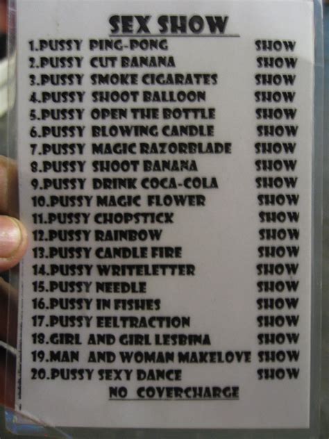 Sex Show Menu This Was By Far The Most Difficult Picture T… Flickr
