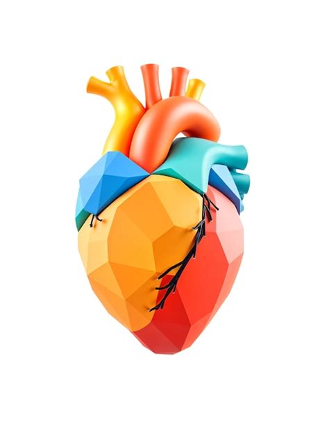 현실적인 심장의 3d 렌더링 무료 Psd 파일