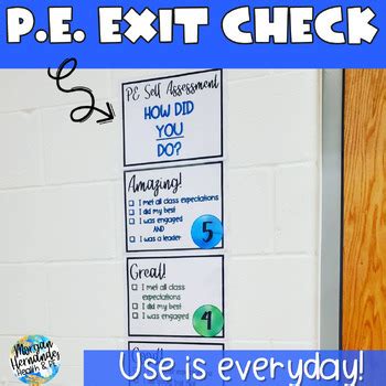 PE Exit Check PE Self Assessment Posters English And Spanish Made By Teachers