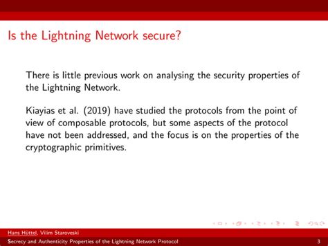 Secrecy And Authenticity Properties Of The Lightning Network Protocol PDF