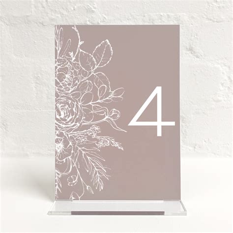 phoebe table number sign pure invitation wedding invites