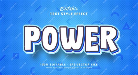 Premium Vector Blue Combination Power Text Style Effect Editable Text Effect