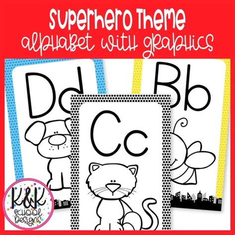 Editable Superhero Theme Alphabet With Graphics Poster Classroom