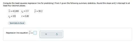 Solved Compute The Least Squares Regression Line For Chegg