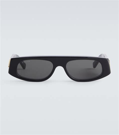 Logo Flat Top Sunglasses In Black Gucci Mytheresa
