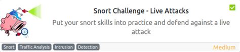 Tryhackme Snort Challenge Live Attacks